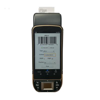China Industrial PDA Android Barcode Scanners with built-in Printer ,fingerprint scanner for sale