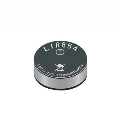 China 3.6V 25mAh LIR 854 Lithium Cobalt Oxide Battery with Delivery Voltage 3.85-4.0V 0.65G for sale