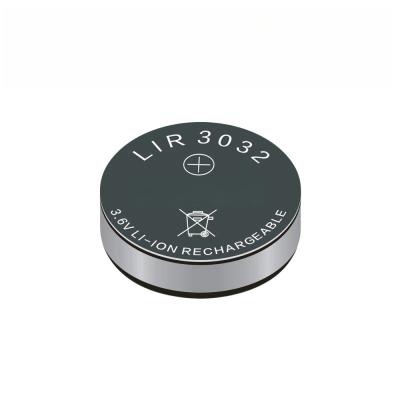 China Long Cycle Life 110mAh LiCoO2 3.6V LIR3032 Button Type Battery for Wireless Microphone for sale