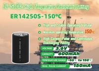 China ER14250S 600mAh 1/2AA 3.6V Li-socl2 High Temperature Resistant Primary Battery Field Drilling Battery ER14250S for sale