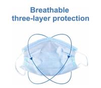 China High BFE 3 Ply Disposable Face Mask Good Filterability With  Soft Lining for sale