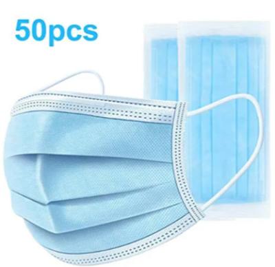 China CE FDA 3 Ply Disposable Face Mask High Filtering Rate With Elastic Earloop for sale