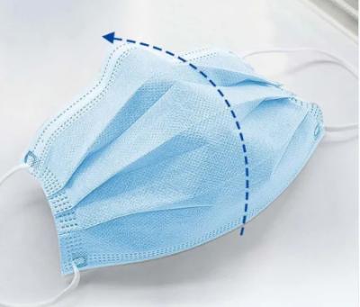 China Bacteria Proof  Non Woven Disposable Mask , Disposable Blue Mask  Soft Lining for sale