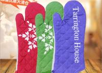 China Custom  Printed Oven Mitts Heat Resistant Extra Long Size Soft Feel for sale