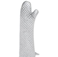 China Washable Silver Oven Gloves , Baking Oven Gloves Heat Transfer Printing for sale