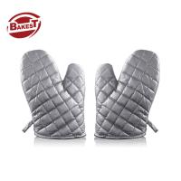 China Baking Microwave Cotton Silver Oven Gloves Fireproof for sale