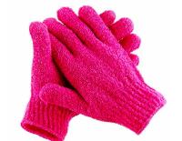 China Random Peeling Exfoliating Body Scrub Gloves Heat Transfer Printing for sale