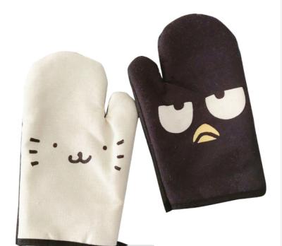 China High Temperature Heat Resistant Canvas Cartoon Oven Gloves For Baking for sale