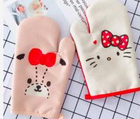 China High Temperature Heat Resistant Canvas Cartoon Oven Gloves For Baking for sale