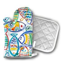 China Oven Cartoon 100% Cotton Non Slip Glove Dotted AZO Free for sale