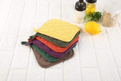 China Terry Cloth Hot Pot Holder Silver Coating Heat Resistant For Kitchen Bowl Dish for sale