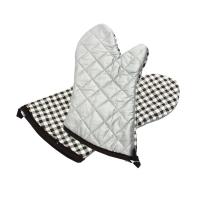 China Silver Coating Cotton Cloth Oven Gloves Double Faced Heat Resistant For Baking for sale