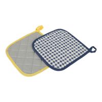 China Small Grid Silver Coating Cotton Cloth Hot Pad Holders For Kicthen Cooking for sale