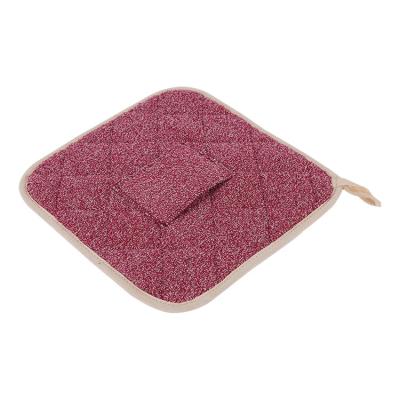 China Silicone Strip Heat Resistant Terry Cloth Pot Holders for Kitchen Baking for sale