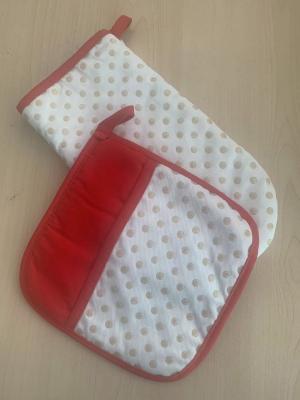 China 100% Cool Cotton Oven Mitt Pot Holder Kitchen Set Machine Washable Heat Resistant for sale
