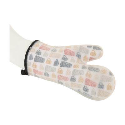 China Kitchen Reusable Heat Resistant Microwave Bakery Oven Gloves Silicone Oven Mitts for sale