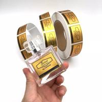 China Custom Aluminium Gold Foil Self Adhesive Sticker Label for Perfume Cosmetic Bottle 100mm for sale