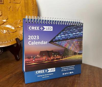 China CDR PSD Desk Art Paper Calendar Stitching Binding PU Leather for sale