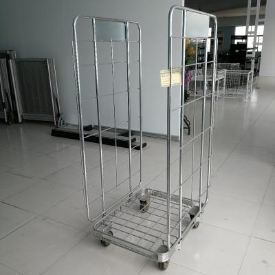 China Metal Frame Luggage Trolley Silver For Delivery Luggage Or Goods for sale