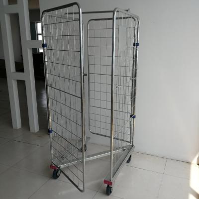 China Heavy Duty Mesh Logistics Trolley Delivery Goods Chrome Plated Material for sale