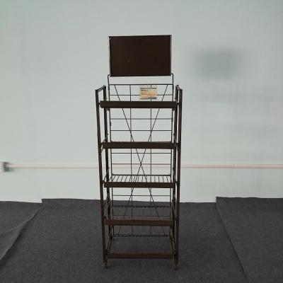 China Store Metal Display Racks 5 Layers 80KG Loading Capacity Metallic Q235 for sale