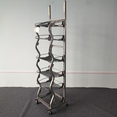 China Coffee Shelf Display Rack L*W*H: 700*600*1000 Size 4 Castors DR-PEN-004 for sale