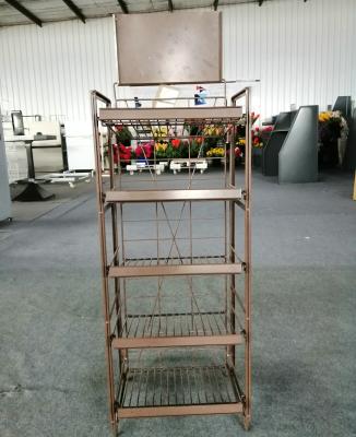 China Six Layers Shelf Display Rack / Mretal Oil Display Rack 80kg Capacity for sale