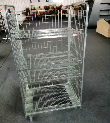 China Supermarket Shelf Display Rack Trolley 458X379X1415mm Size Cutomized Color for sale