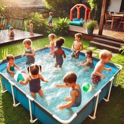 China Rectangular Canvas Inflatable Swimming Pool - Heavy-Duty Backyard Family Pool in Multiple Sizes for sale