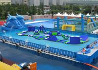 China Large Water Theme Park Inflatable Amusement Equipment with 0.9mm PVC Construction for 15-25 Children Capacity for sale