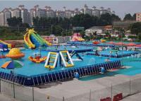 China Large Water Theme Park Inflatable Amusement Equipment with 0.9mm PVC Construction for 15-25 Children Capacity for sale