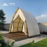 China Resort Luxurious Camping Shelter Sail Tent 45 sqm PVC Blackout Fabric Glamping Tent for sale