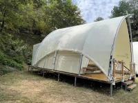 China 5m x 9m Glamping Tent for 5-8 People PVC Blackout Fabric Waterproof UPF 50+ for sale