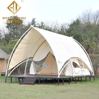 China 550kg Luxurious Camping Shelter 5x9m Mesh Windows Zippered Covers Waterproof UV Protection for sale