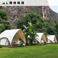 China Resort Luxurious Camping Shelter Sail Tent 45 sqm PVC Blackout Fabric Glamping Tent for sale