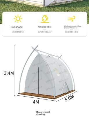 China ODM Luxurious Camping Glamping Tent with Fireproof PVC Fabric and Steel Frame - Bell Sail Design with Roof Ventilation for sale