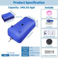 China Water Storage Expandable Water Bladder Featuring Inlet Outlet Valves and Repair Kit Durable Flexible Tank for Water Management for sale