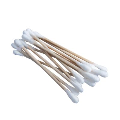 China Pure Cotton 120mm Medical Cotton Swabs Wooden Stick for sale