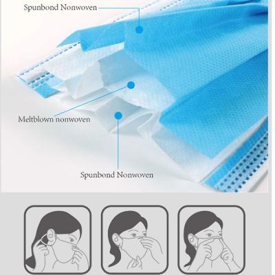 China 14.5x8cm 2 Ply Elastic Disposable Earloop Face Mask for sale