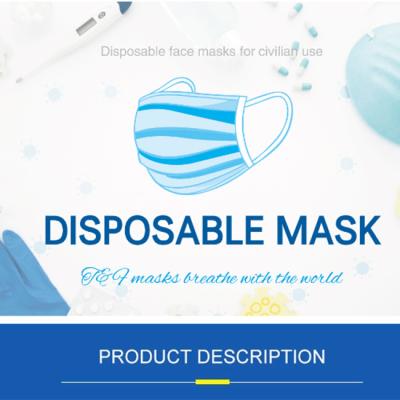 China Blue 3 Ply Safety 99% Oem Face Mask For Personal Health for sale
