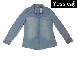 Spanish stock denim shirt Spain jeans wholesaler