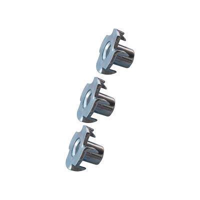 China Wood Furniture M6 Four Claw Iron Plated T Nuts Environmental Protection Blue Zinc for sale