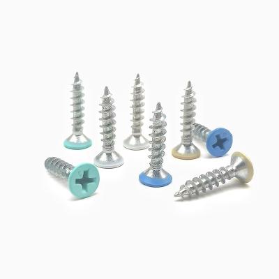 China Countersunk Cross Self Tapping Screw Customized Color Paint Flat Head for sale