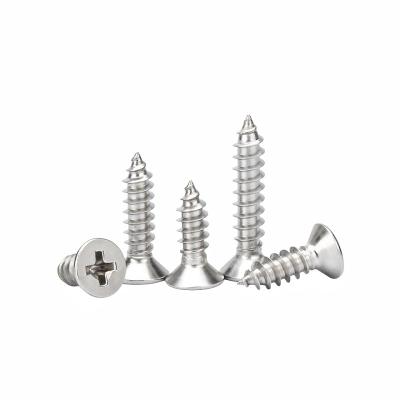 China Custom Cross Countersunk Head Tapping Screws Flat Head Pointed Tail for sale