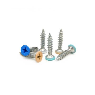China Countersunk Head Cross Self-Tapping Screws With Flat Head With Color Paint for sale