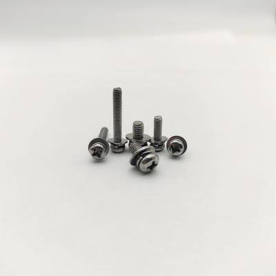 China Phillips Pan Head Screws with Lock Washers Zinc Plated M4-M12 for sale