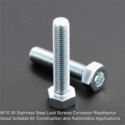 China M10 30 Stainless Steel Lock Screws Corrosion Resistance Good Suitable for Construction and Automotive Applications for sale