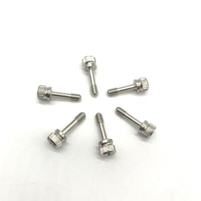 China Captive M4X16 Stainless Steel Machine Screws Eleven Character Groove Knurling for sale
