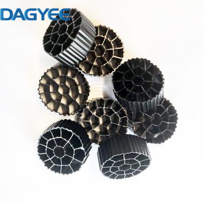China Dagyee K1 Black Plastic HDPE MBBR Carrier Media for sale