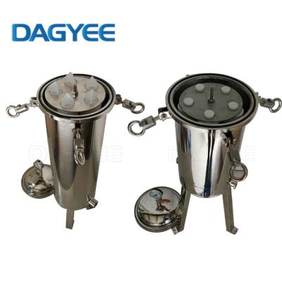 China Industrial 5 Cartridge SS Water Filter Housing 304 316 10-40 Inch Flanged for sale